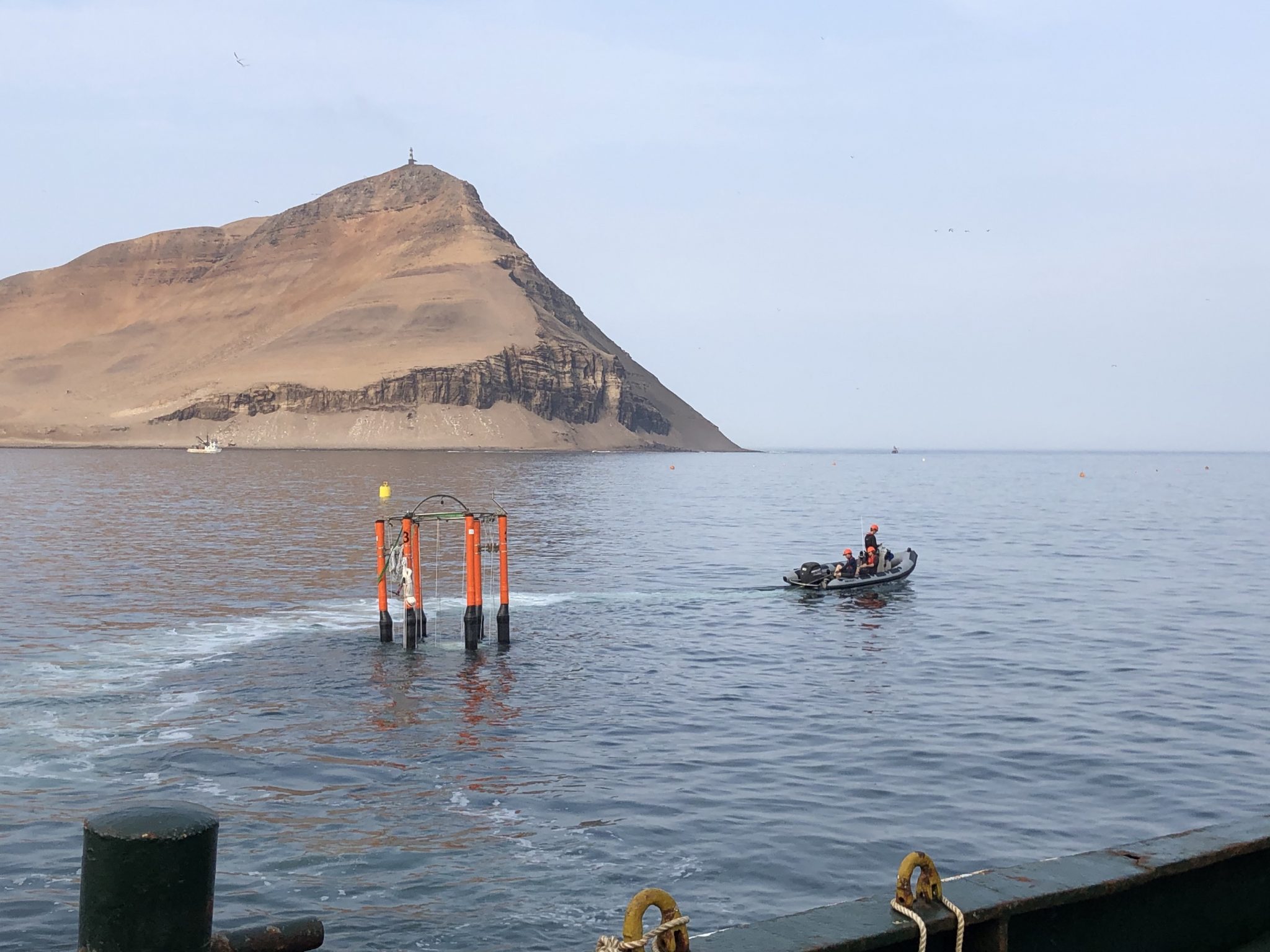 The mesocosms touch water | Coastal Upwelling Systems in a Changing Ocean