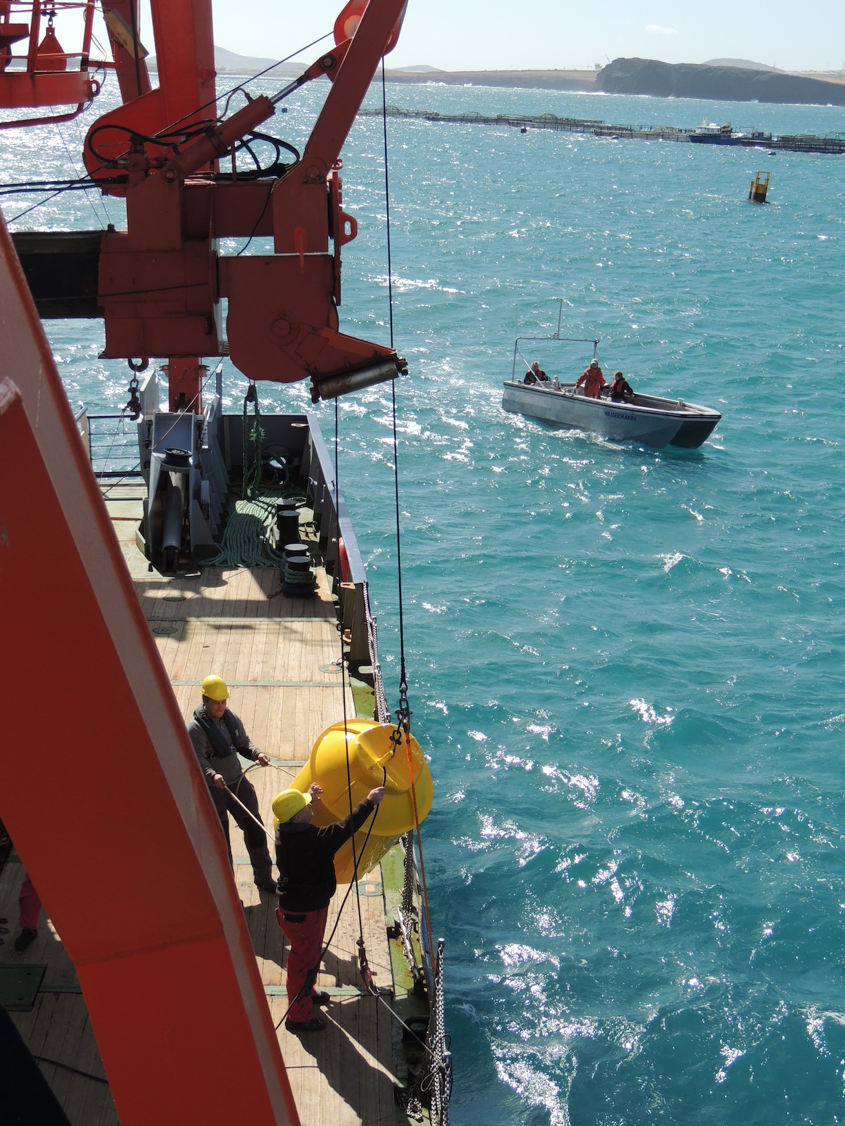 Deploying yellow buoy | KOSMOS 2014 GC